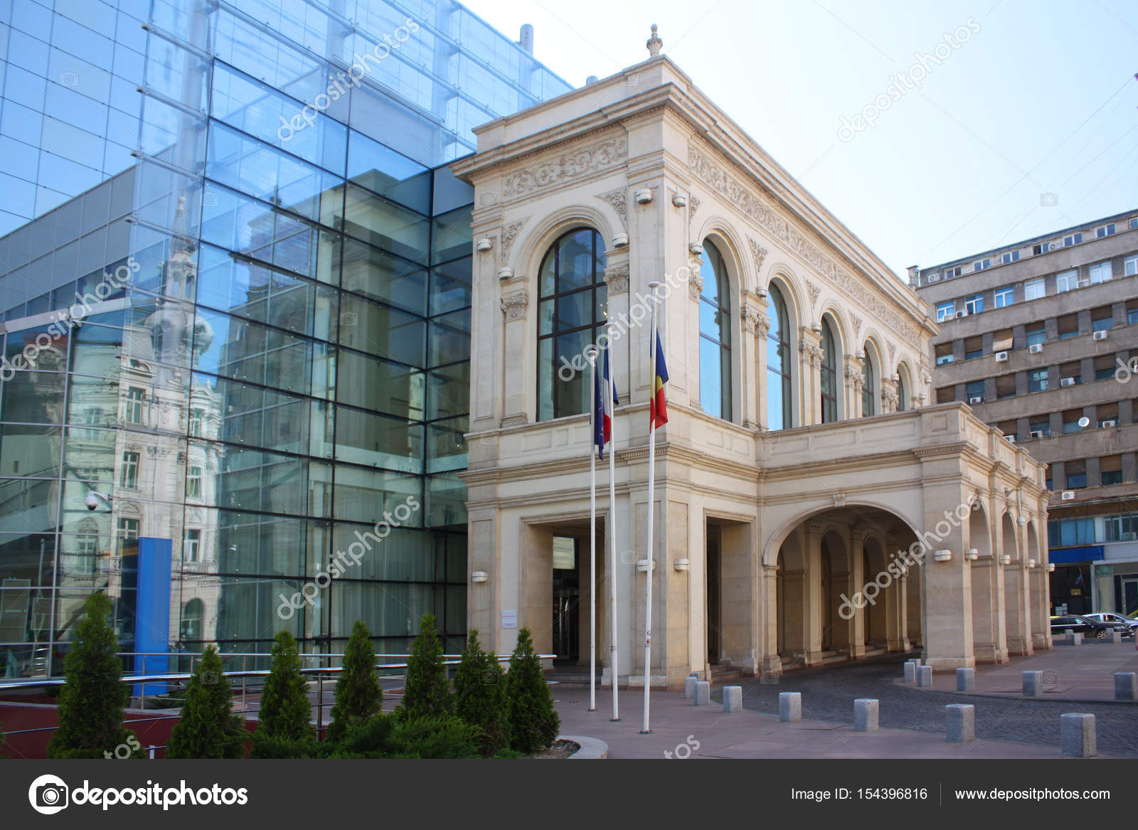 Contemporary building (blending architectural styles) in Bucharest ...