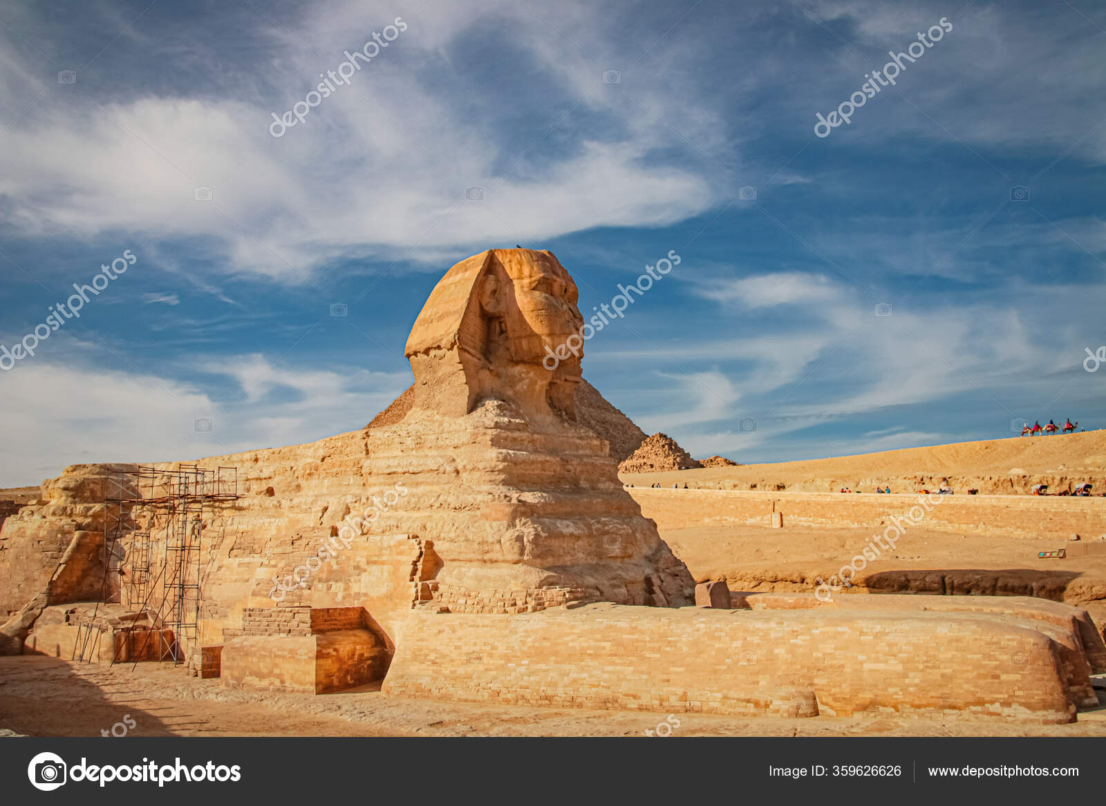 Ancient Sphinx Pyramids Symbol Egypt — Stock Photo © Abrill_ #359626626