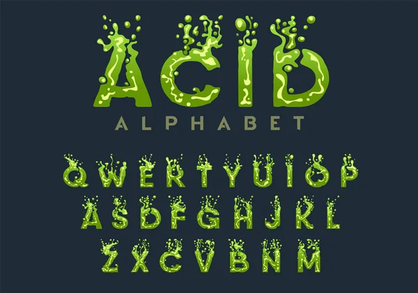 Monster font. Horrible Alphabet letters of green. Sweet Frighten ...