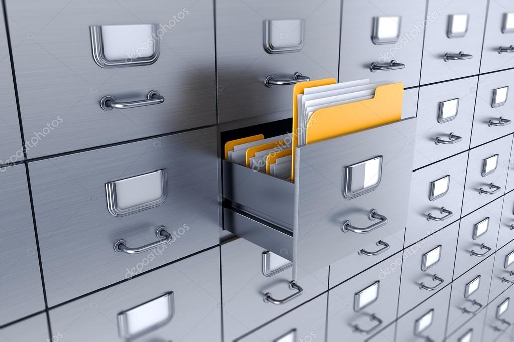 Filing cabinet 3D isolated on white background Stock Photo by ...