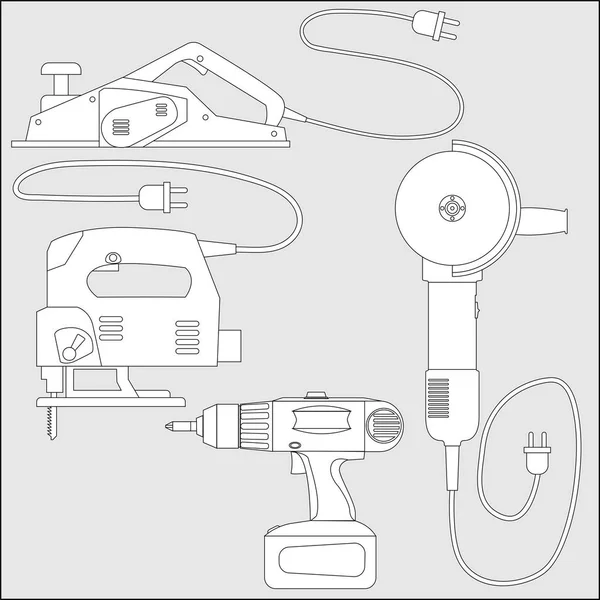 Power tools vector sketch — Stock Vector © lhfgraphics #13920871 Power tools vector sketch — Stock Vector © lhfgraphics #13920871