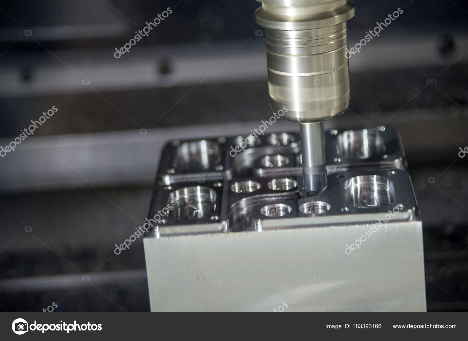 The CNC milling machine cutting the sample part. — Stock Photo © Pixel ...