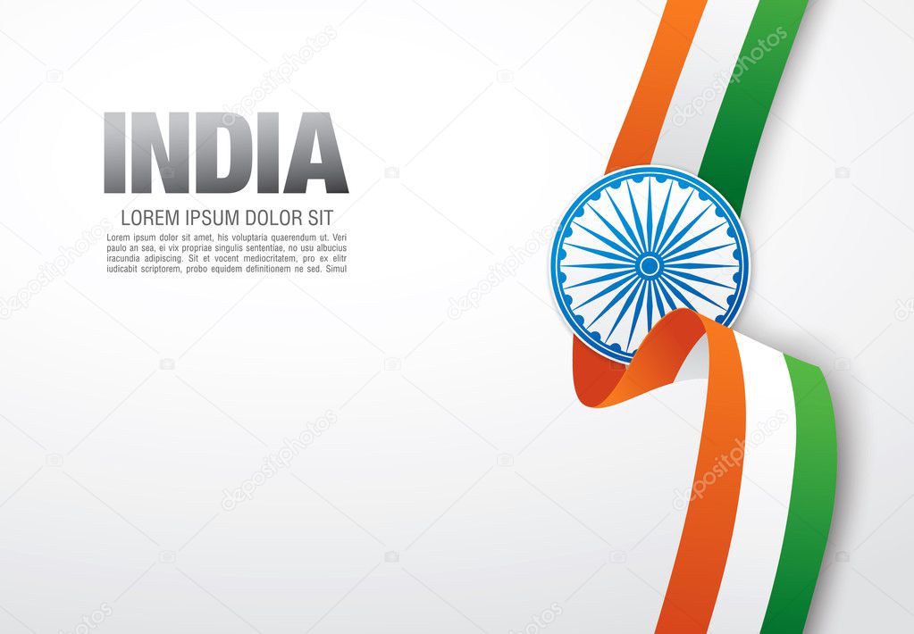 India flag ribbon Stock Vector by ©Igor_Vkv 125264946