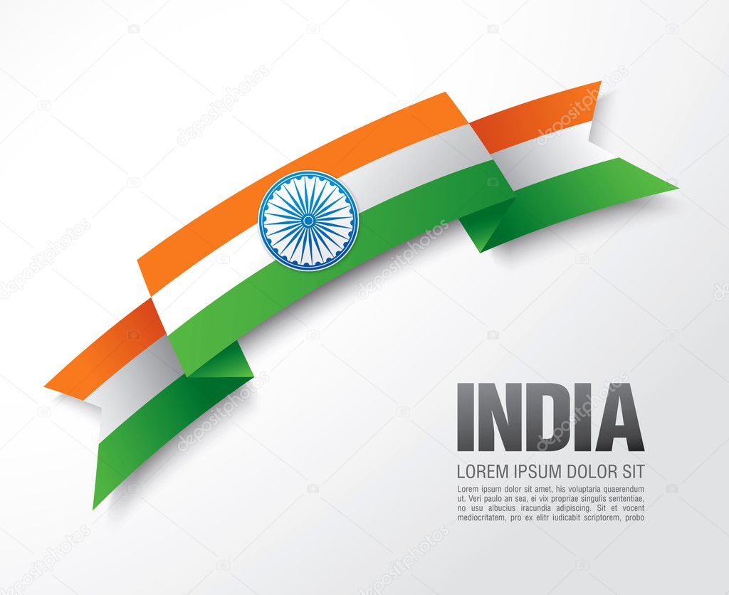 India flag ribbon Stock Vector Image by ©Igor_Vkv #125265132