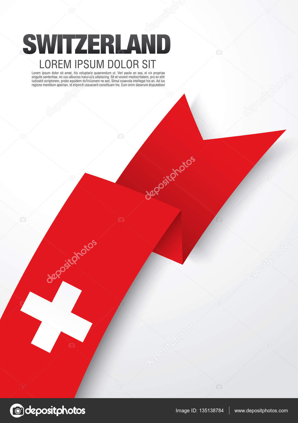 Switzerland flag template with inscription Stock Vector Image by ©Igor ...