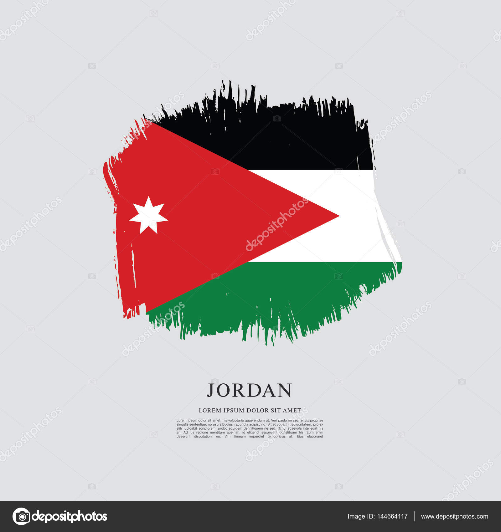 Jordan flag layout Stock Vector by ©Igor_Vkv 144664117