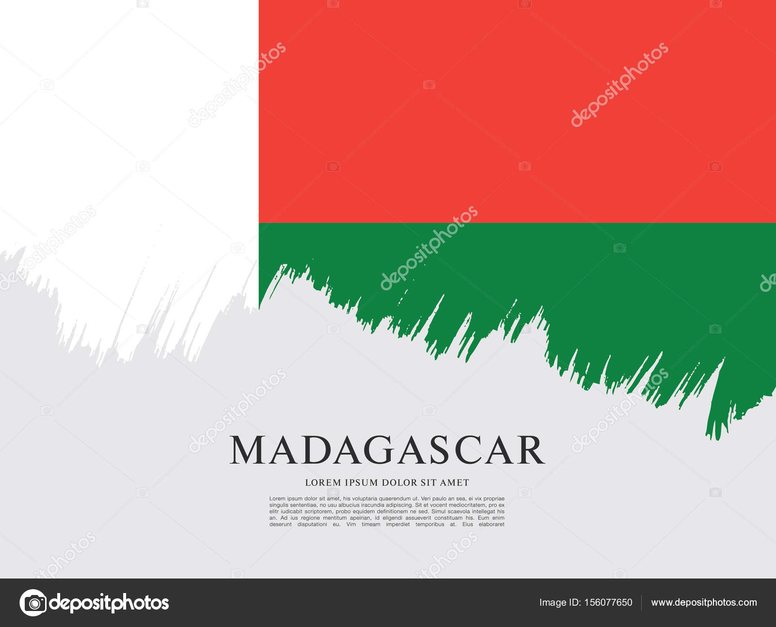 Image vectorielle Mise en page drapeau Madagascar par ©Igor_Vkv - 156077650