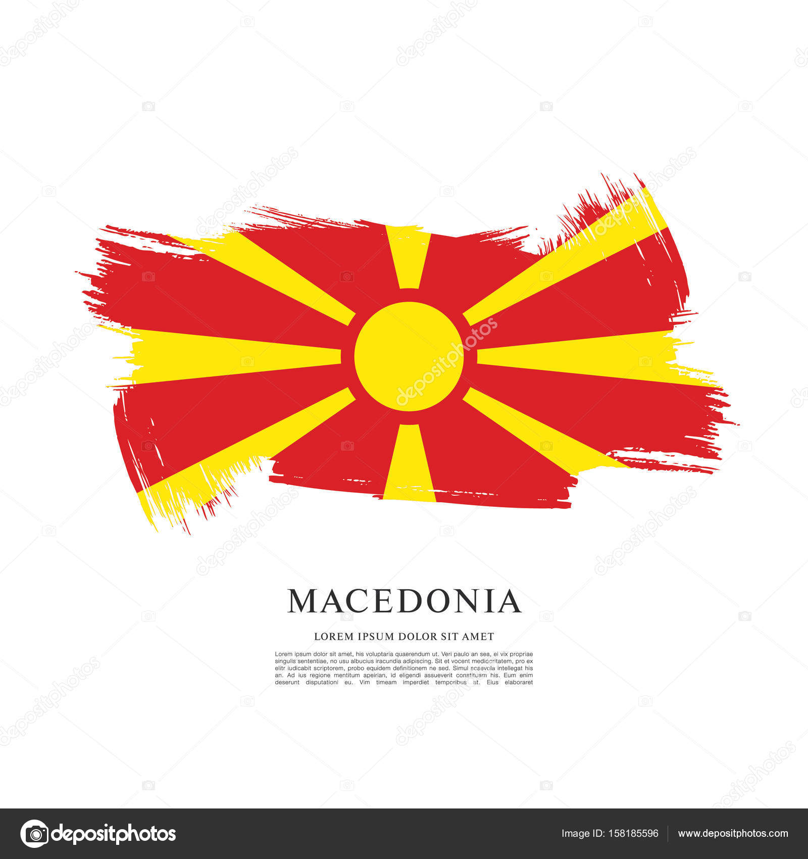 Flag of Macedonia, brush stroke Stock Vector by ©Igor_Vkv 158185596