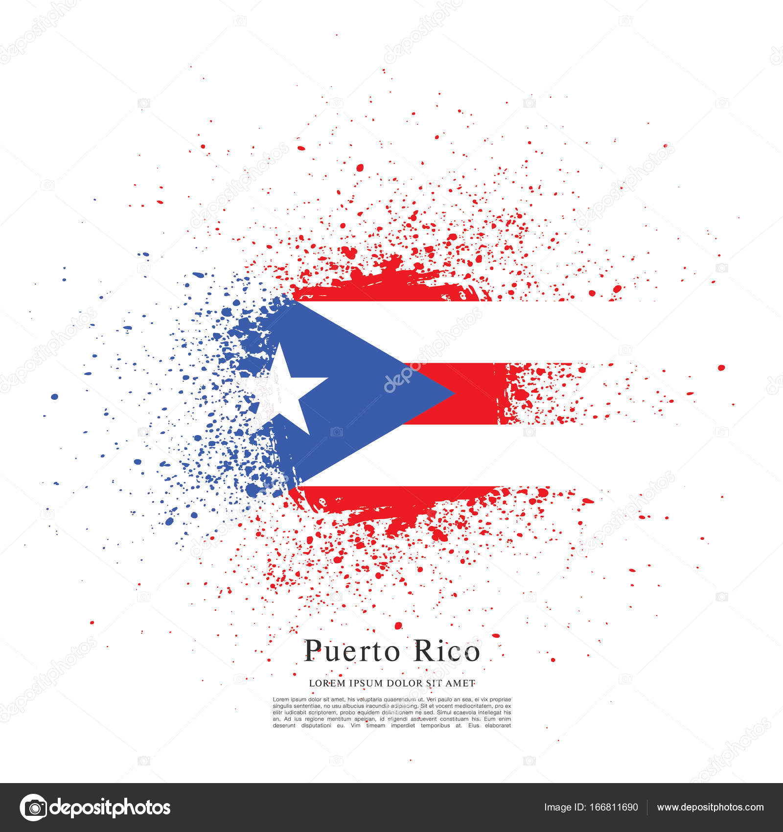 Bandera de Puerto Rico Vector de stock #166811690 de ©Igor_Vkv