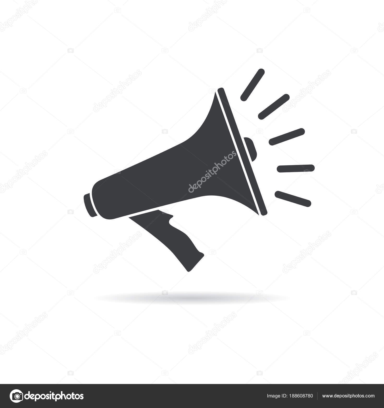 Megaphone Icon Flat White