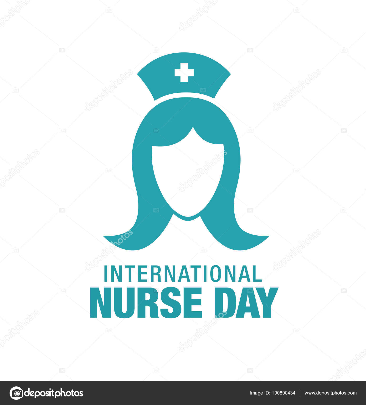 Banner Con Letras Día Enfermera Internacional Letrero Enfermera Aislado ...