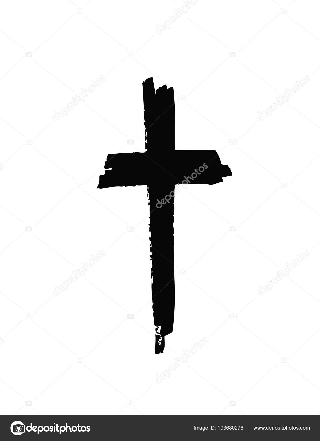 Hand Drawn Cross Vector Cross Cross Made Brush Stock Vector Image by ...