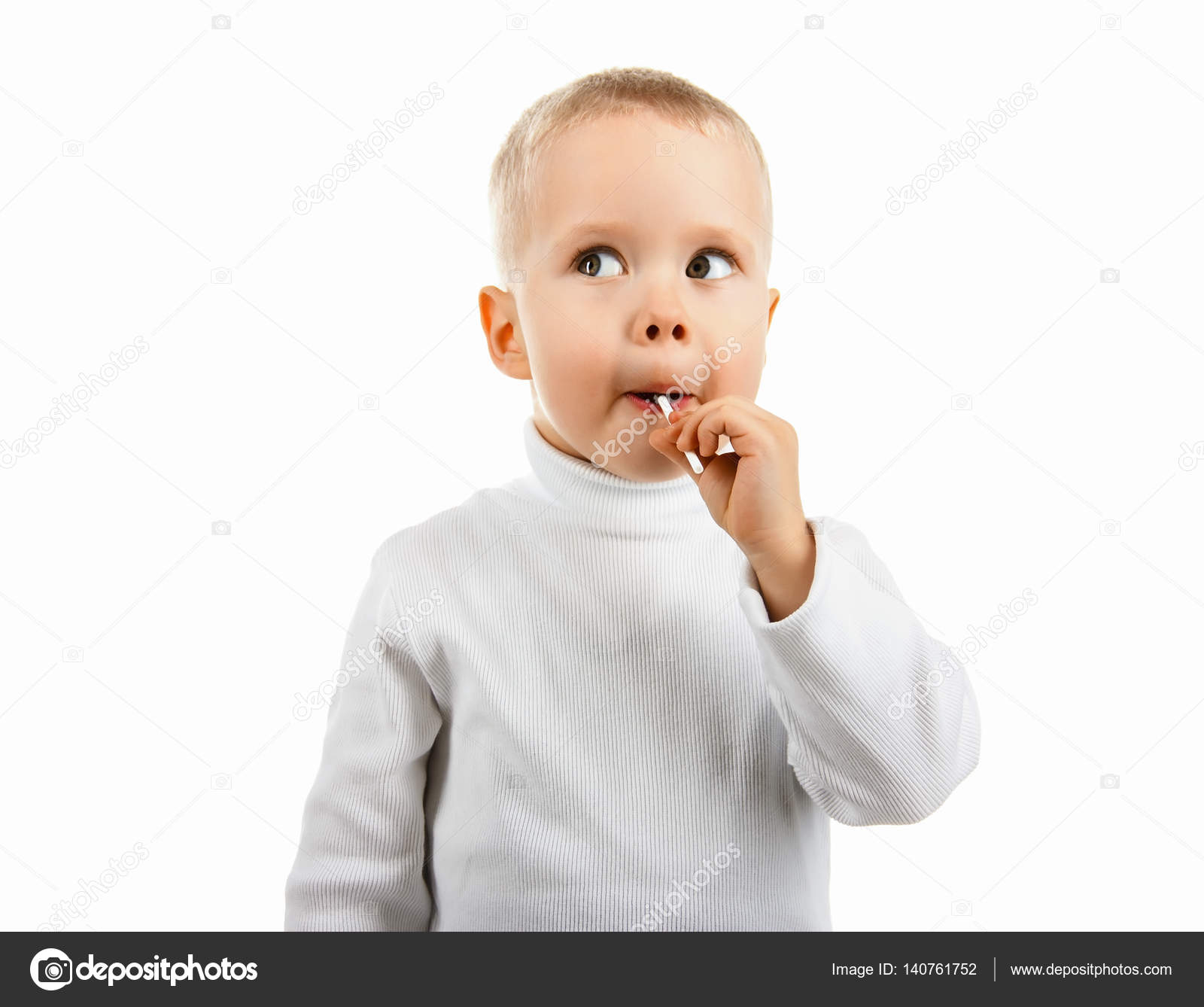 Happy baby boy eating candy Lollipop, — Stock Photo © KoliadzynskaIryna ...