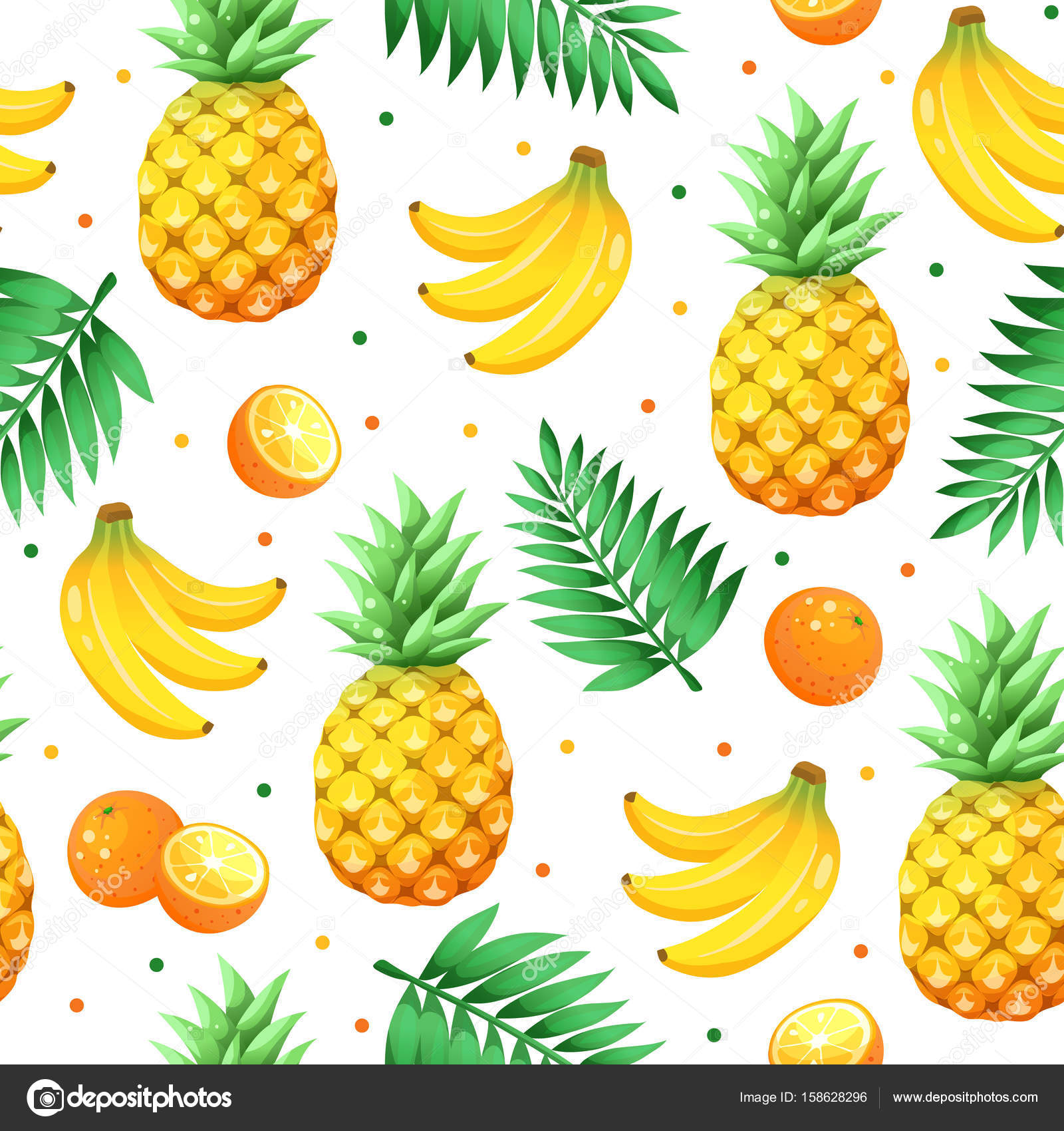 Tropical fruits pattern Stock Vector Image by ©ollymolly #158628296