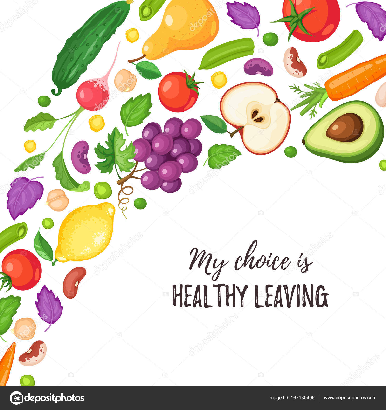 Healthy eating poster Stock Vector Image by ©ollymolly #167130496