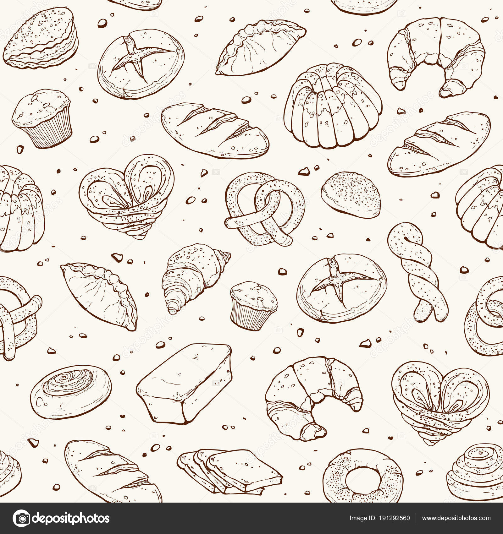 Bakery seamless background Stock Vector by ©ollymolly 191292560