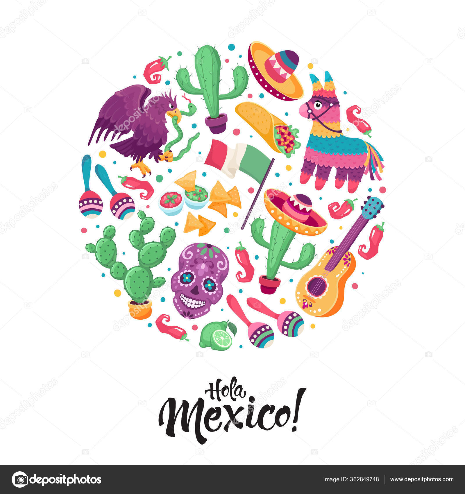 Hola mexico poster Stock Vector Image by ©ollymolly #362849748