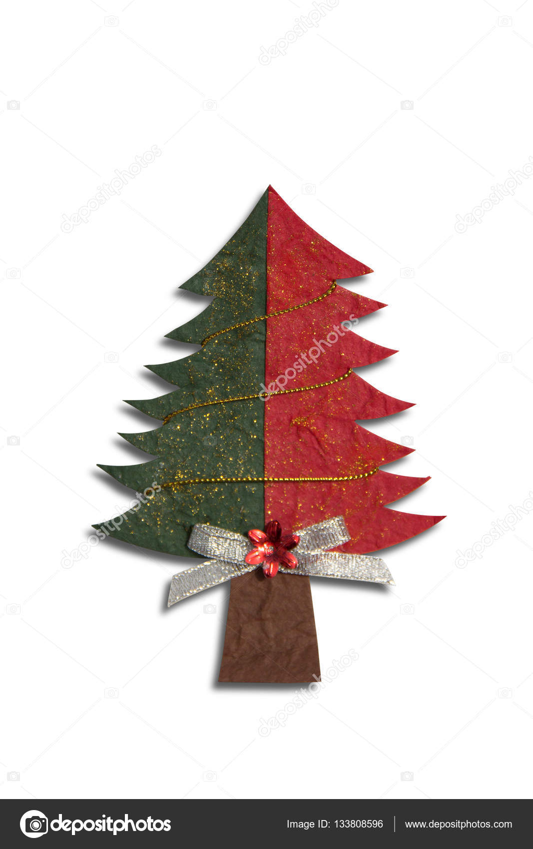 Paper Christmas Tree on white background Stock Photo by ©mutarider ...
