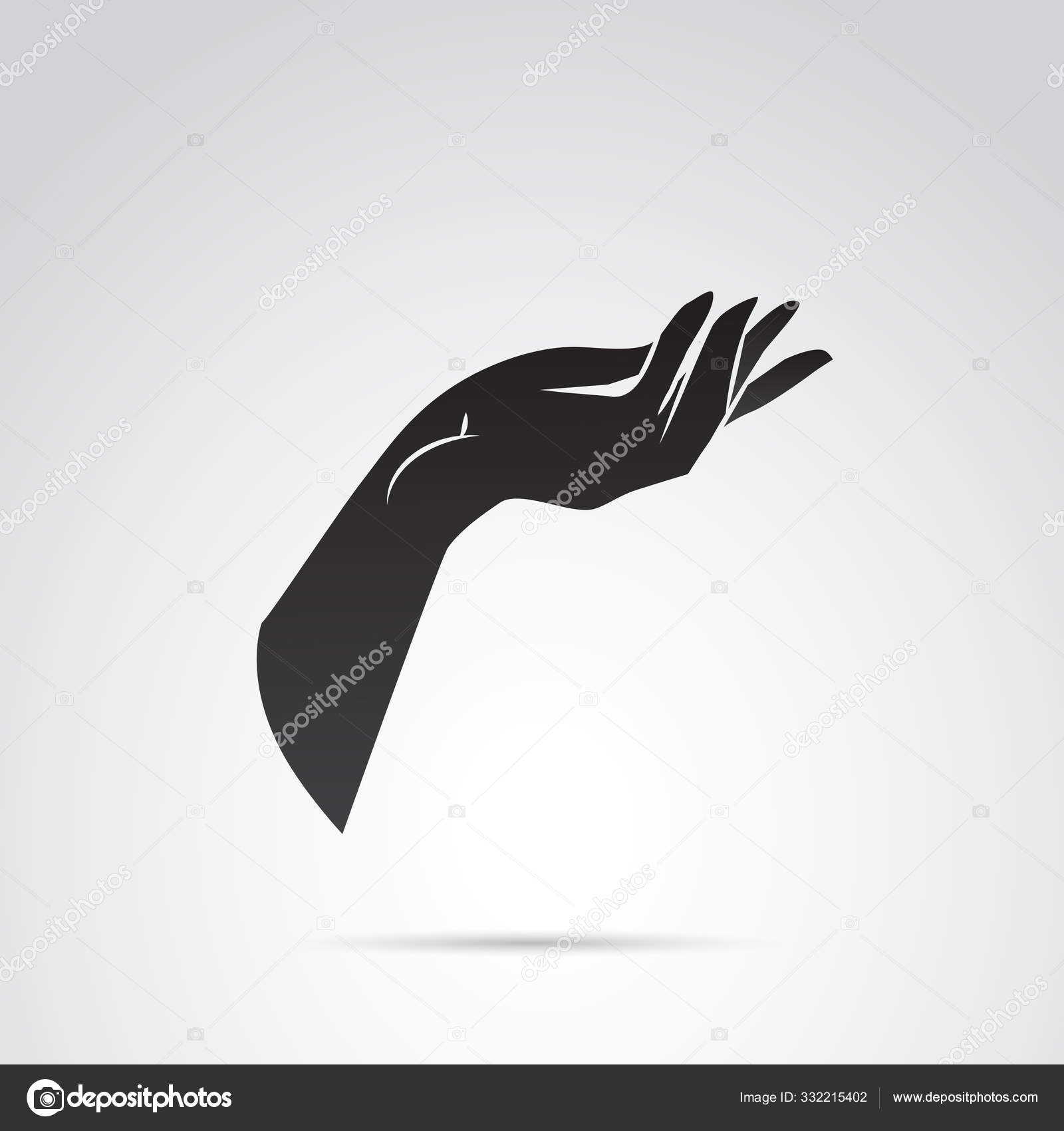 Human Hand Vector Icon White Background Stock Vector by ©Panptys 332215402