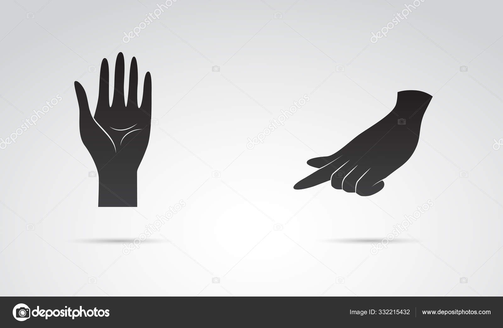 Human Hand Vector Icon White Background Stock Vector by ©Panptys 332215432