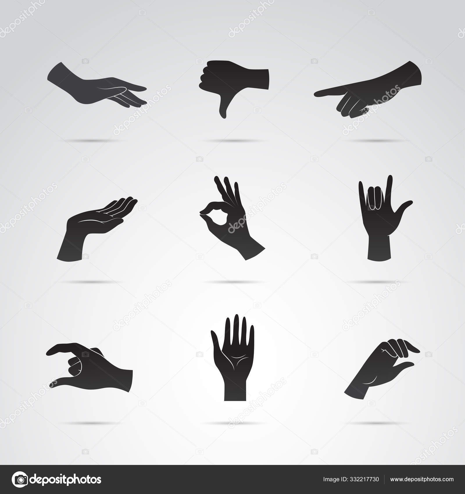 Human Hand Vector Icon White Background Stock Vector Image by ©Panptys ...