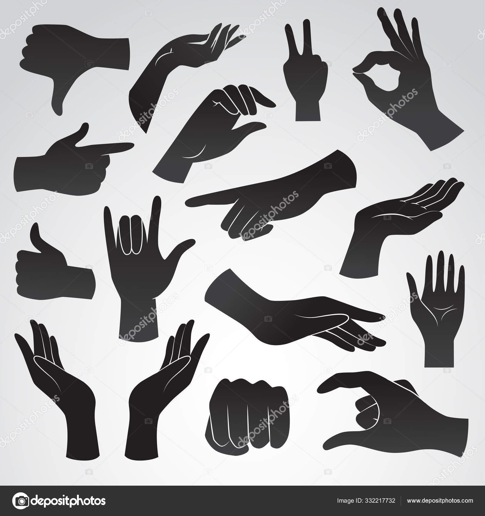 Human Hand Vector Icon White Background Stock Vector Image by ©Panptys ...