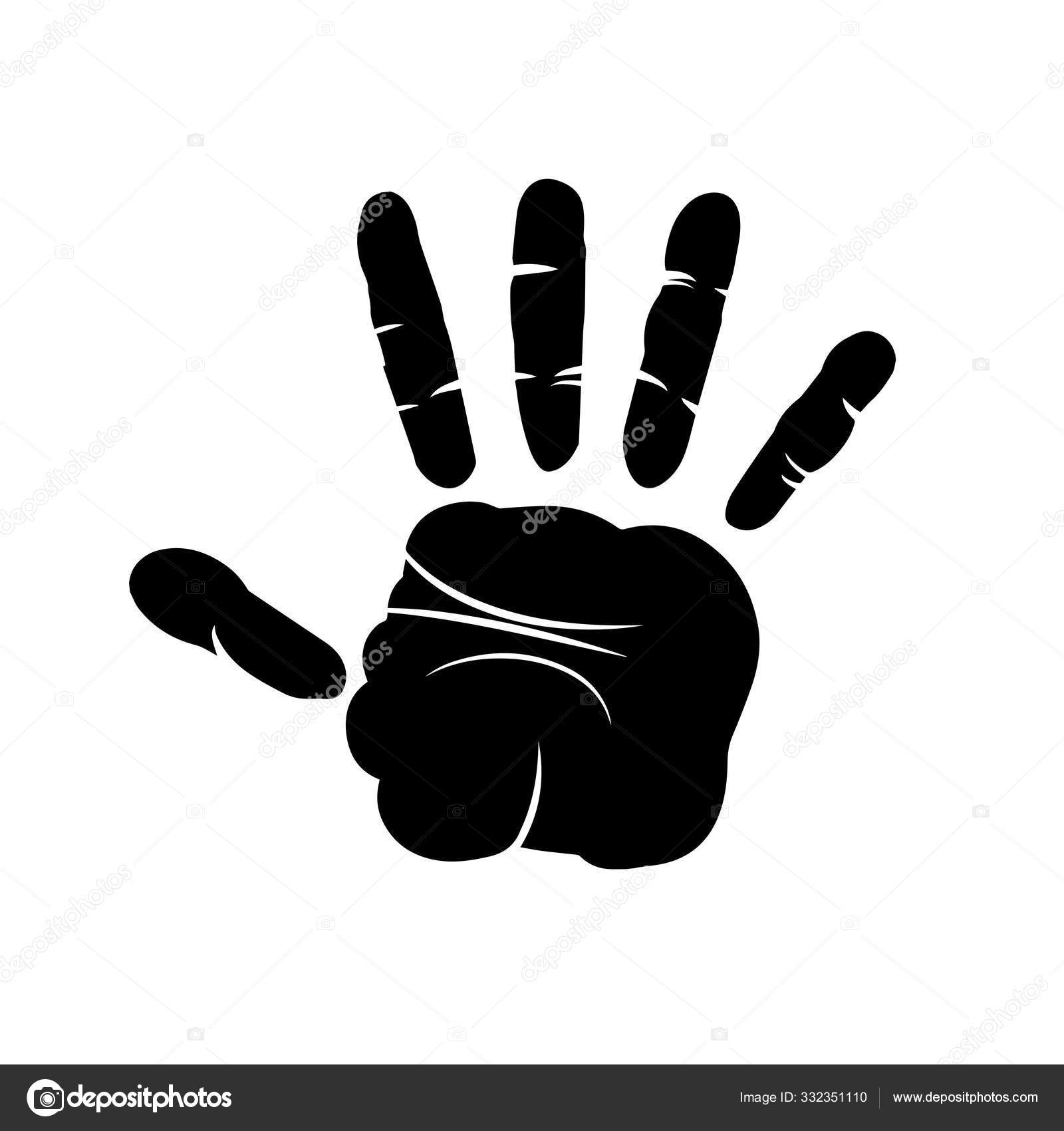 Handprint Icon Isolated White Background Vector Art Stock Vector Image ...