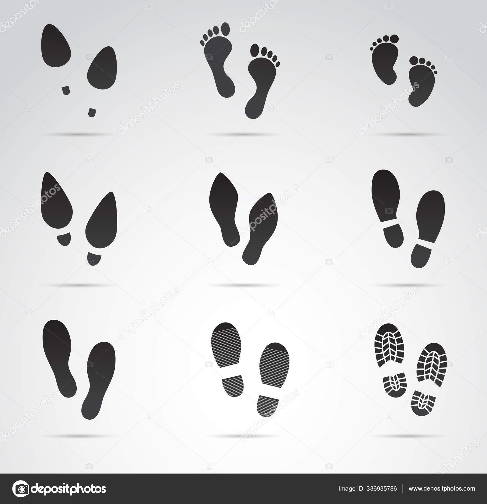 Human Footprints Icon White Background Vector Art Stock Vector Image by ...