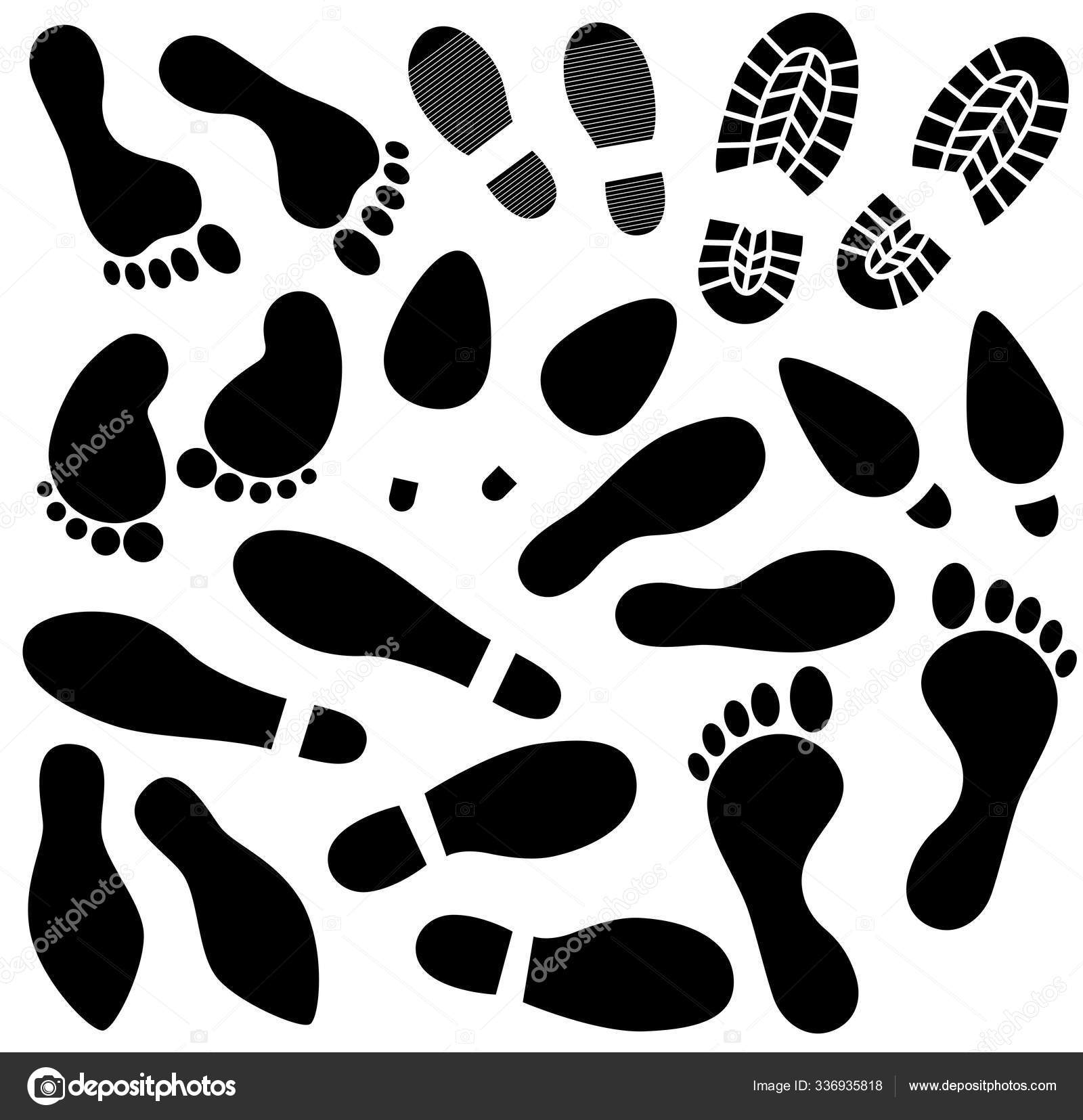 Ikon Jejak Kaki Manusia Pada Latar Belakang Putih Seni Vektor Vektor ...