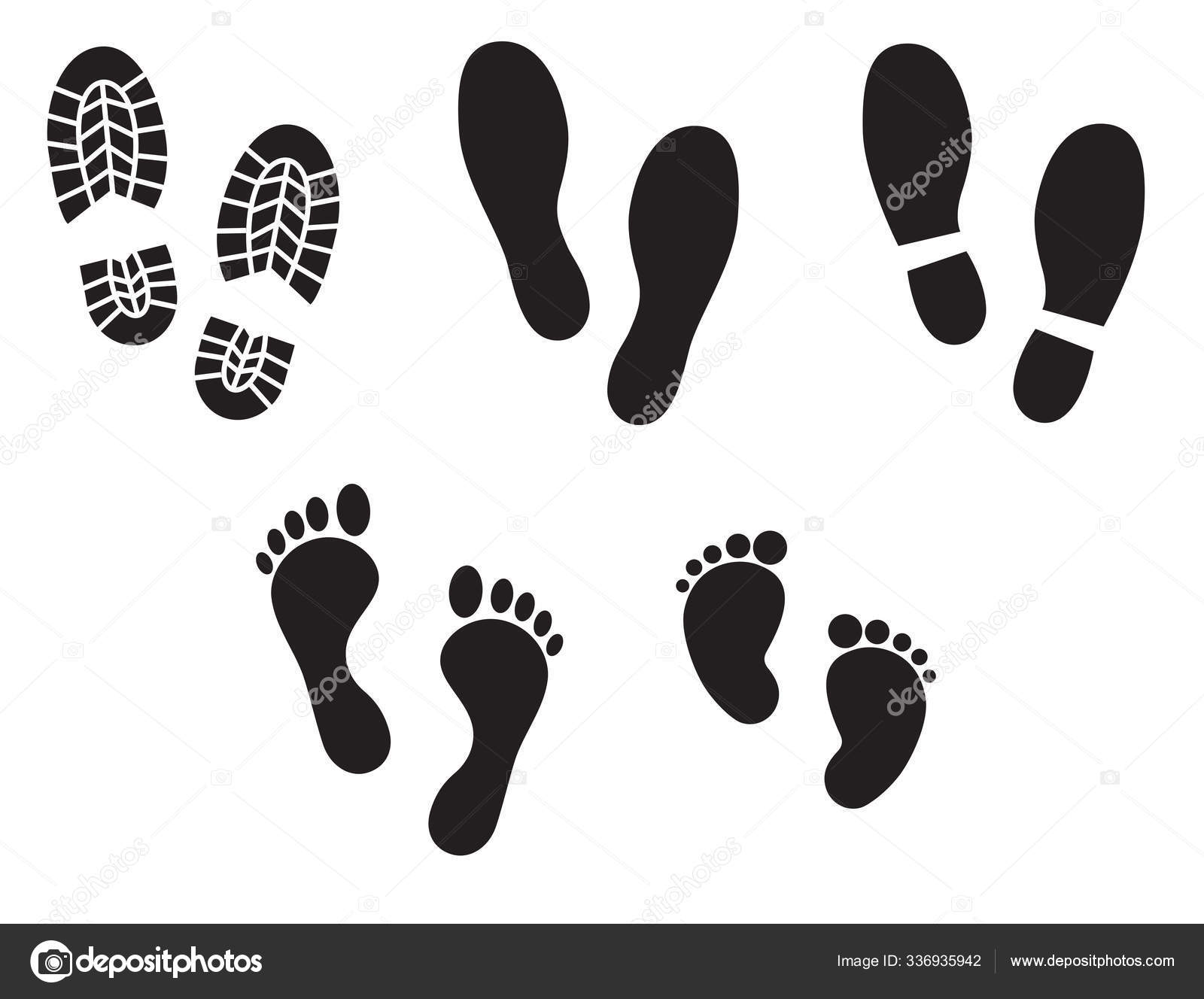 Ícone Pegadas Humanas Fundo Branco Arte Vetorial imagem vetorial de ...