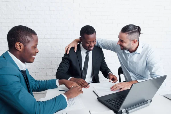 Getting promotion for successful work. IT office. - Stock Image ...