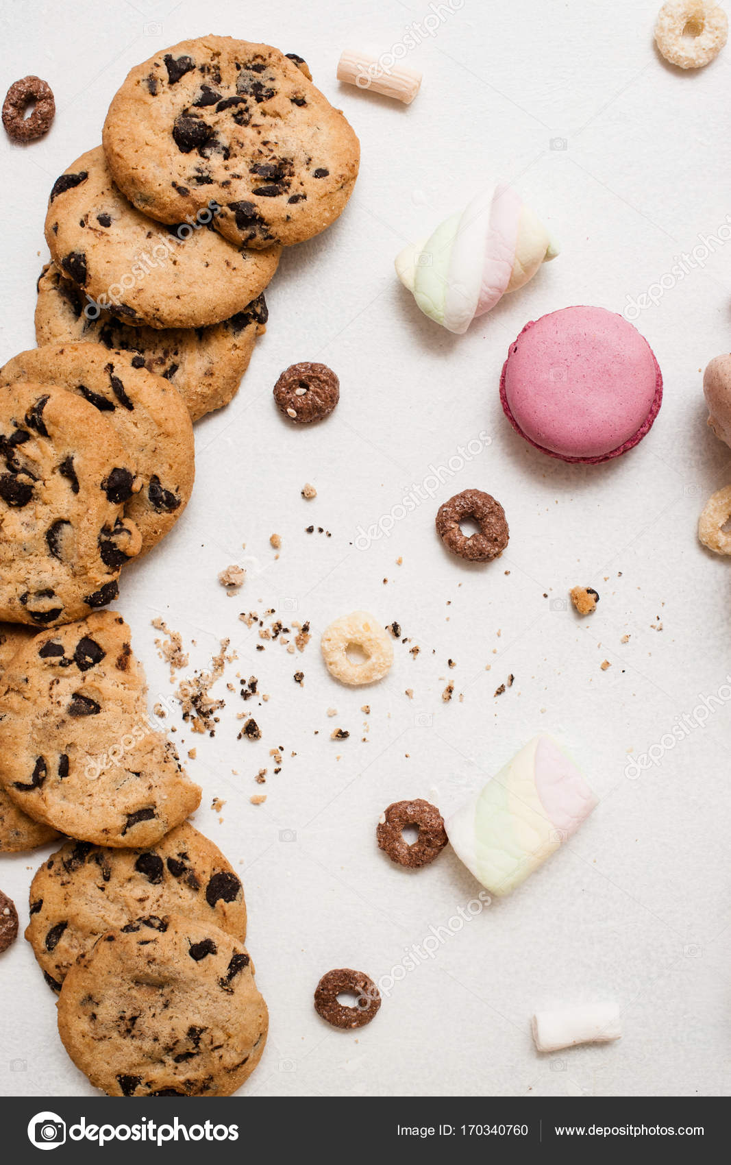 Colorful sweets on white background top view Stock Photo by ©golubovy ...