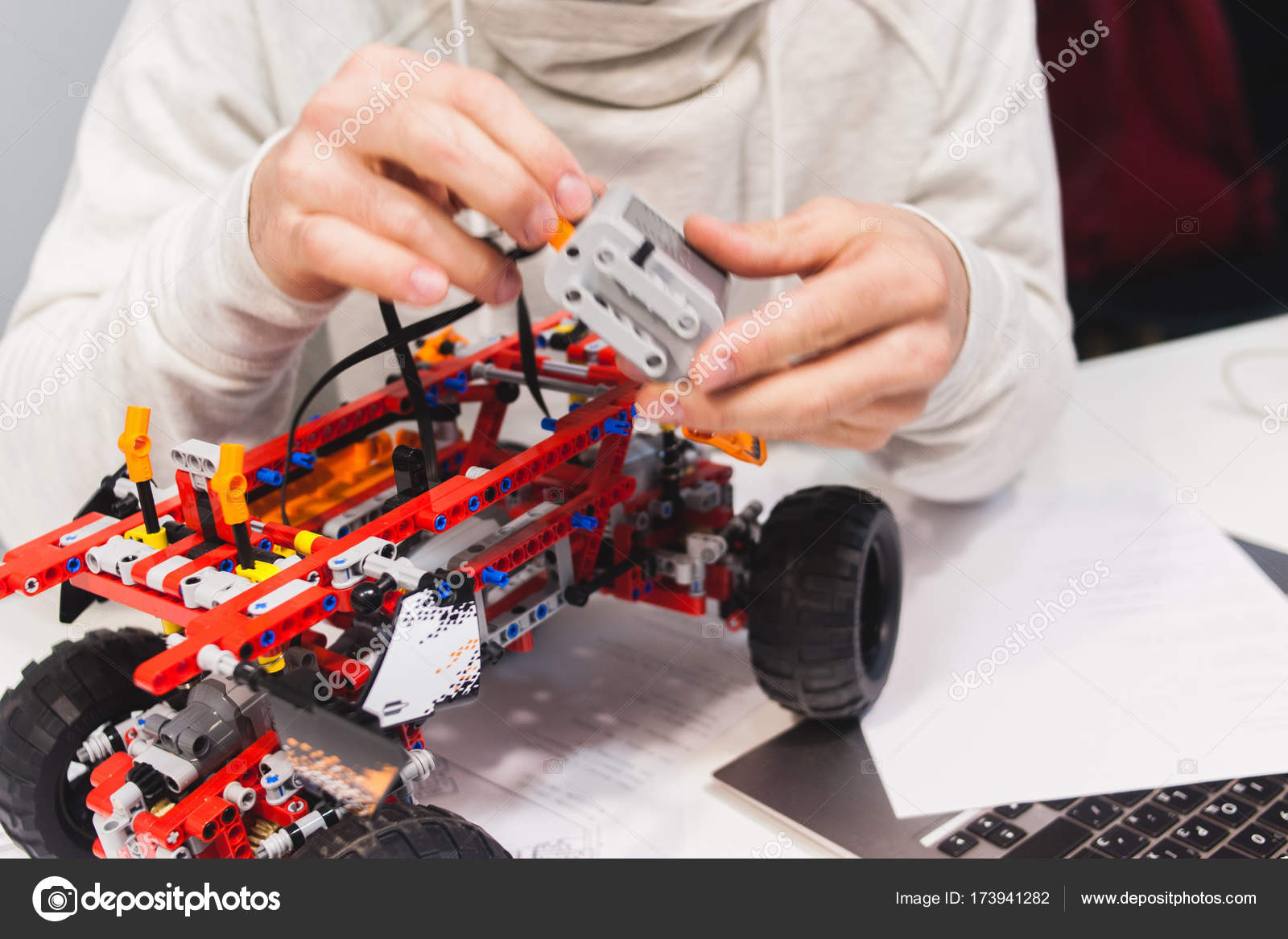 Modern mechatronics robotic construstor creation – Stock Editorial ...