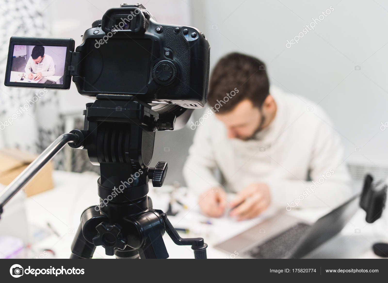 Video tutorial creation filming backstage camera — Stock Photo ...