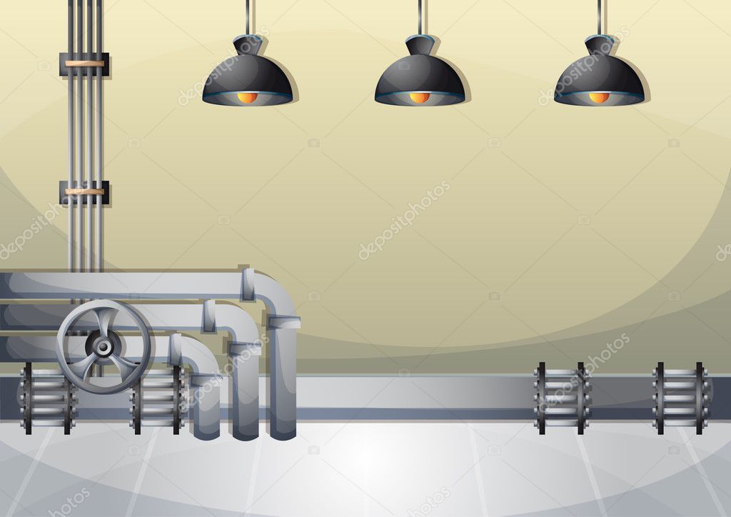 Cartoon vector illustration water pipe wall with separated layers Stock ...