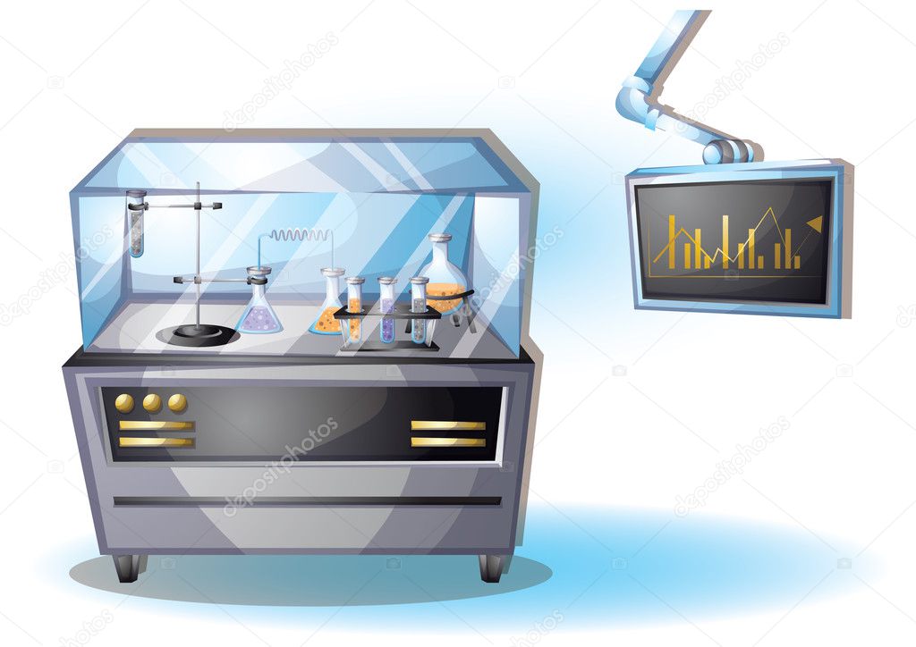 卡通矢量插图实验室内部空间与分层 图库矢量图©toonsteb 125334108