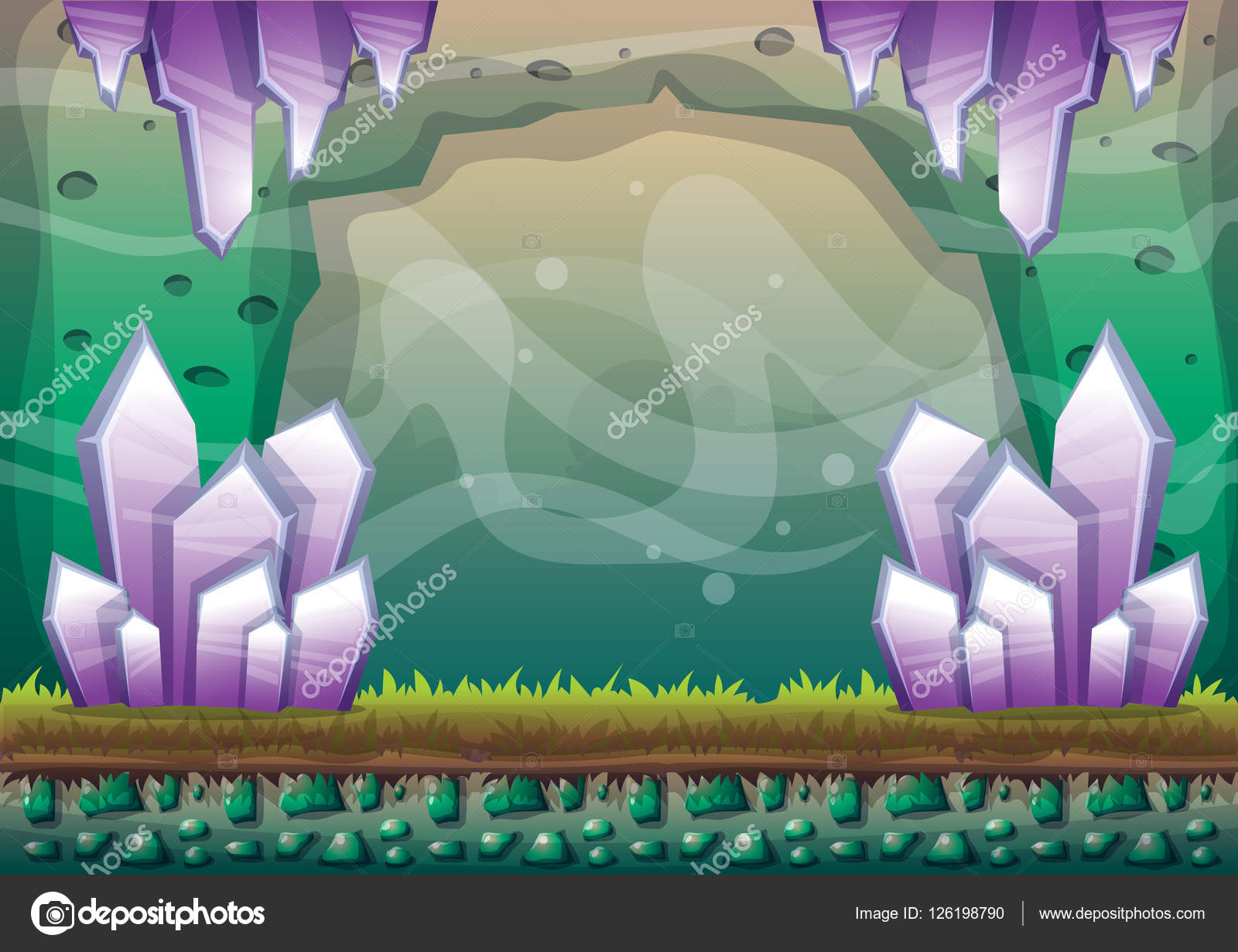 Cartoon vector cave with separated layers for game and animation Stock ...