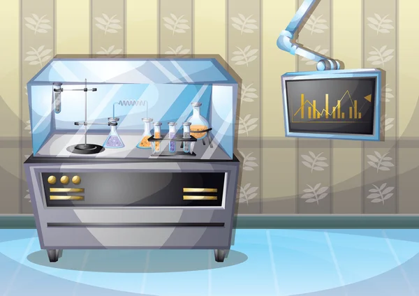 Cartoon vector illustration laboratory interior room with separated ...