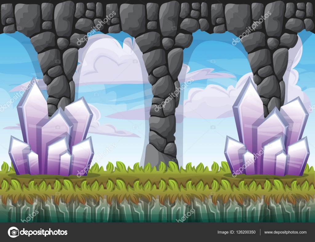 Cartoon vector cave with separated layers for game and animation Stock ...
