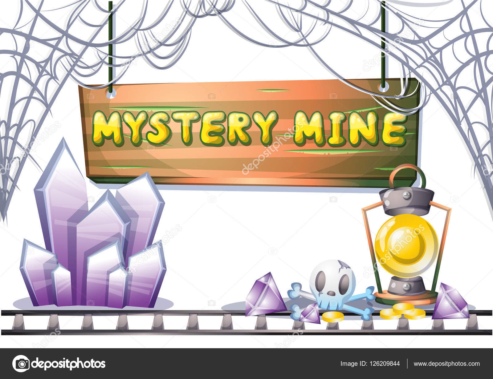 Cartoon vector mine game object with separated layers Stock Vector ...