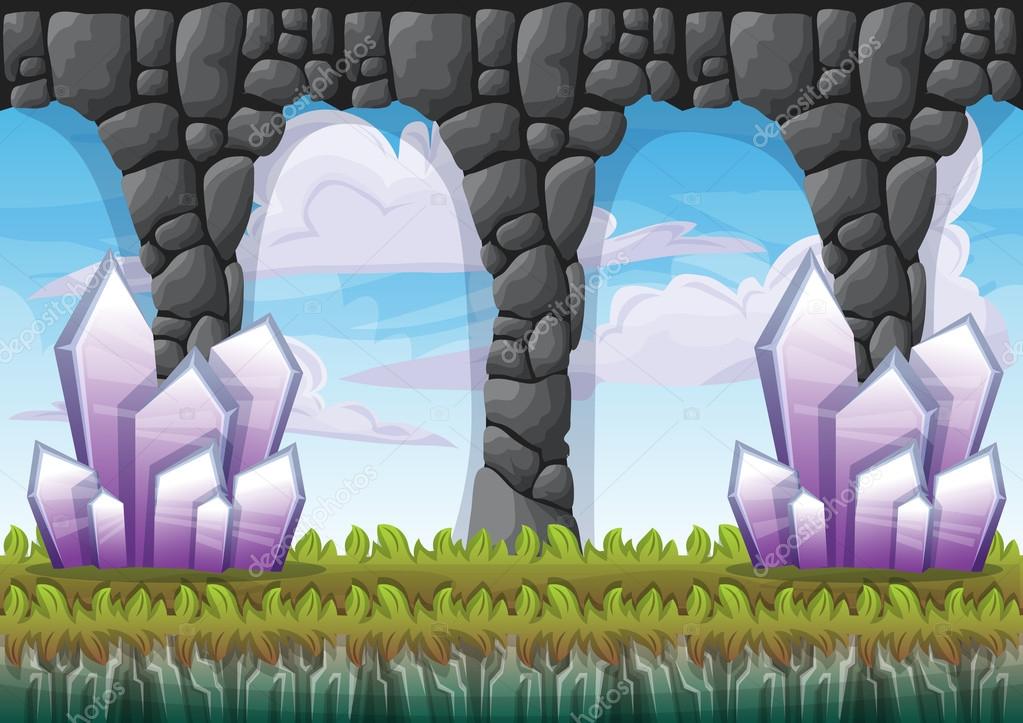 Cartoon vector cave with separated layers for game and animation Stock ...
