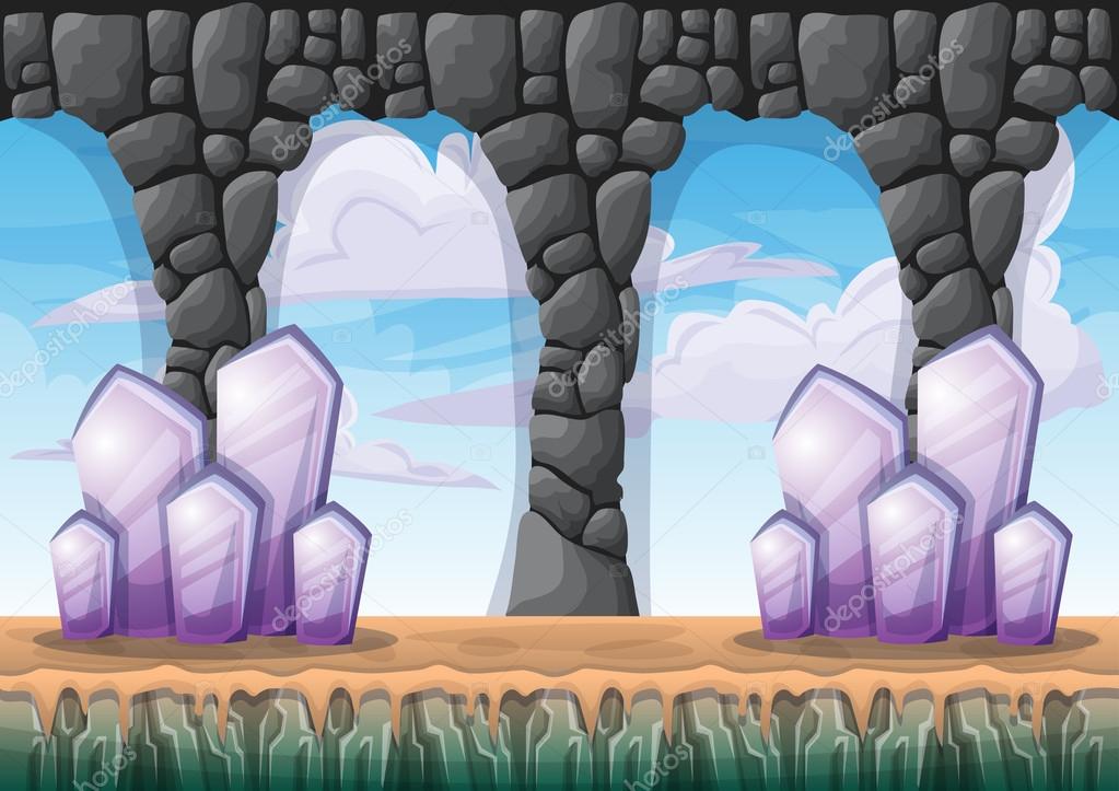 Cartoon vector cave with separated layers for game and animation Stock ...