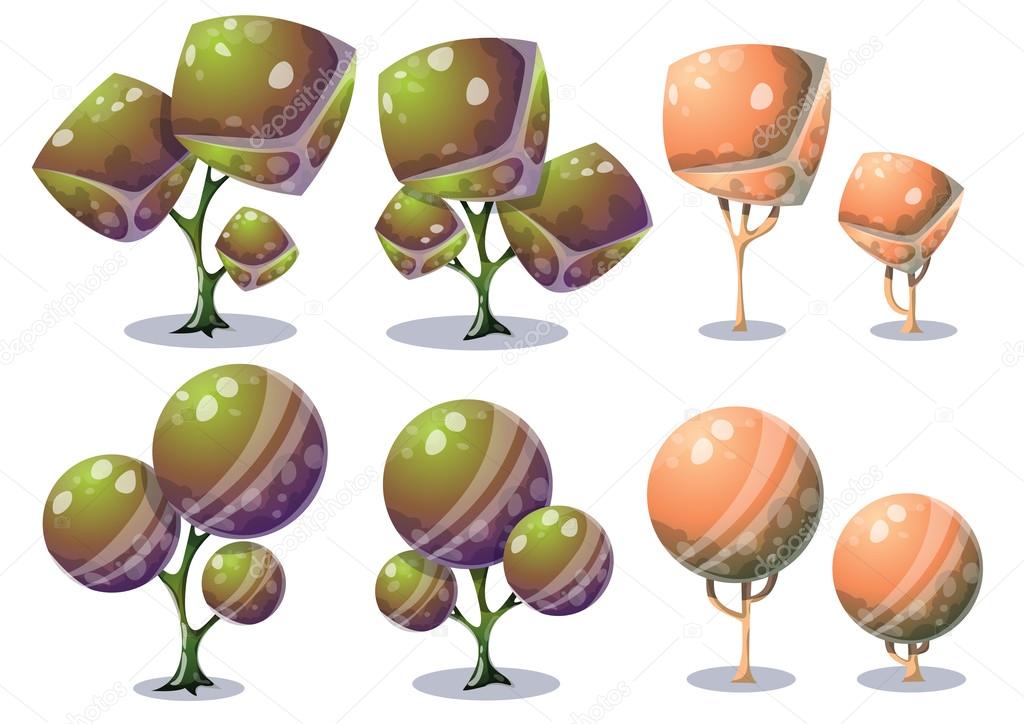 Cartoon vector nature landscape object with separated layers for game ...
