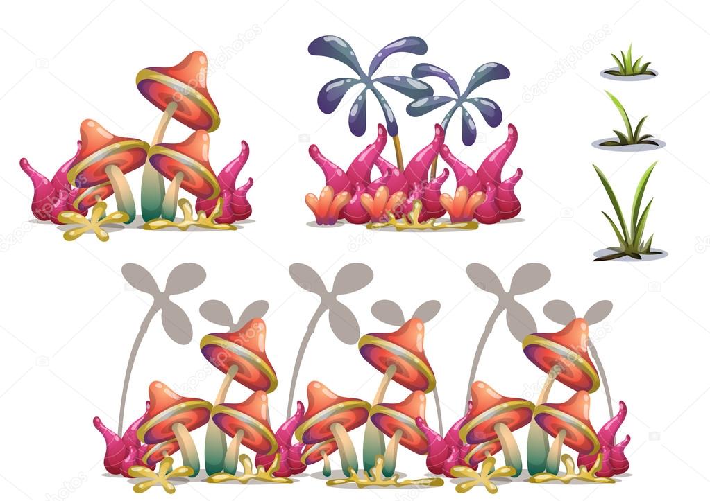 Cartoon vector nature landscape object with separated layers for game ...