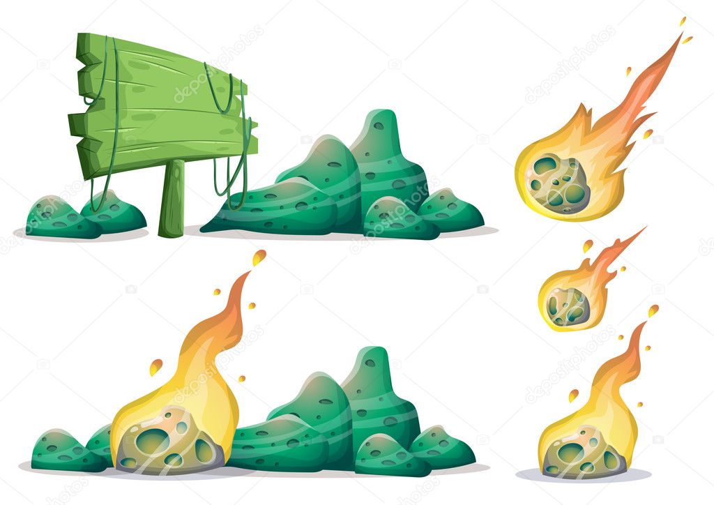 Cartoon vector Meteor object with separated layers Stock Vector Image ...