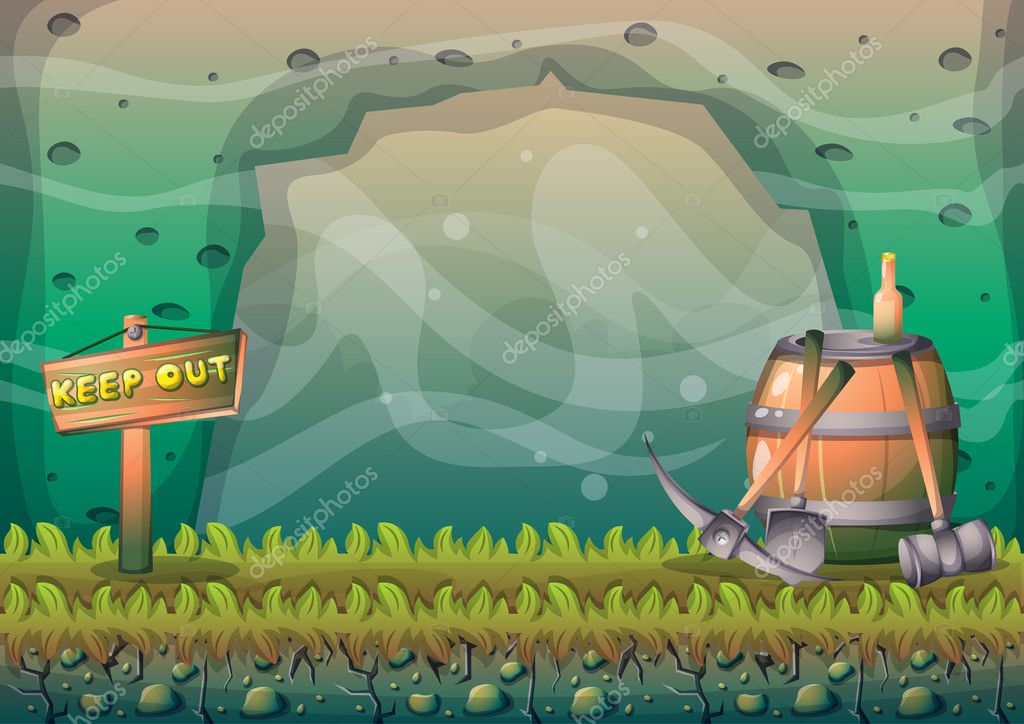 Cartoon vector cave with separated layers for game and animation Stock ...
