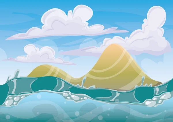 Cartoon vector sea background with separated layers for game art and ...