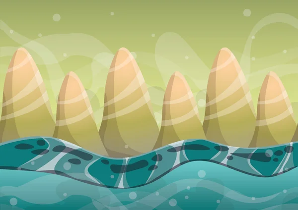 Cartoon vector sea background with separated layers for game art and ...