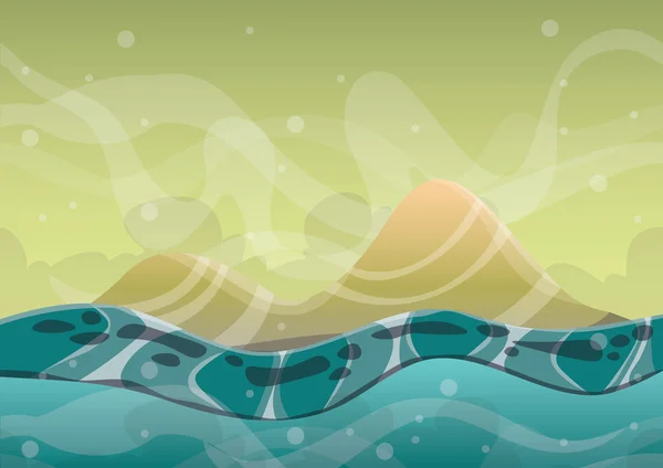 Cartoon vector sea background with separated layers for game art and ...