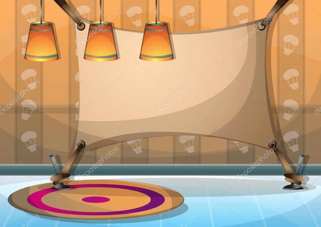 Cartoon vector illustration interior painting wall with separated ...